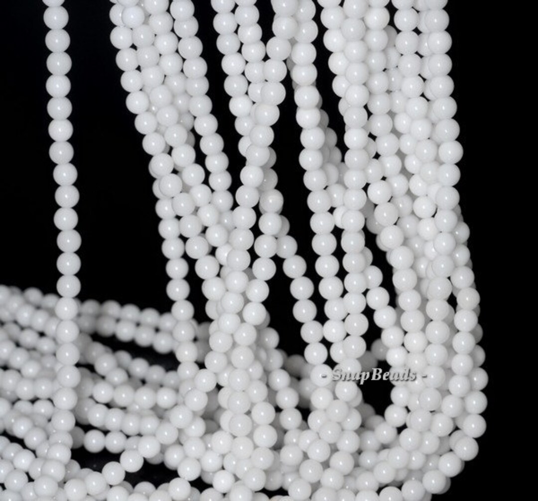 Perlas sueltas redondas de 3 mm de feldespato blanco paloma de 3 mm ...