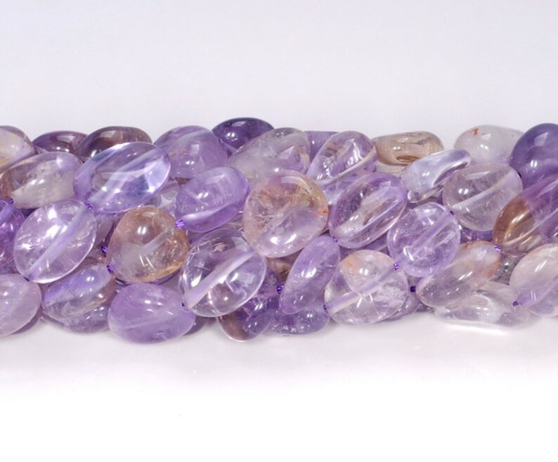 9-10MM Ametrine Gemstone Pebble Nugget Granule Loose Beads 7.5 Inch ...