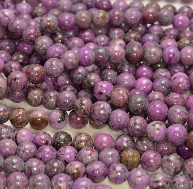 8MM Purple Jade Gemstone Round Loose Beads 15 Inch Full Strand ...