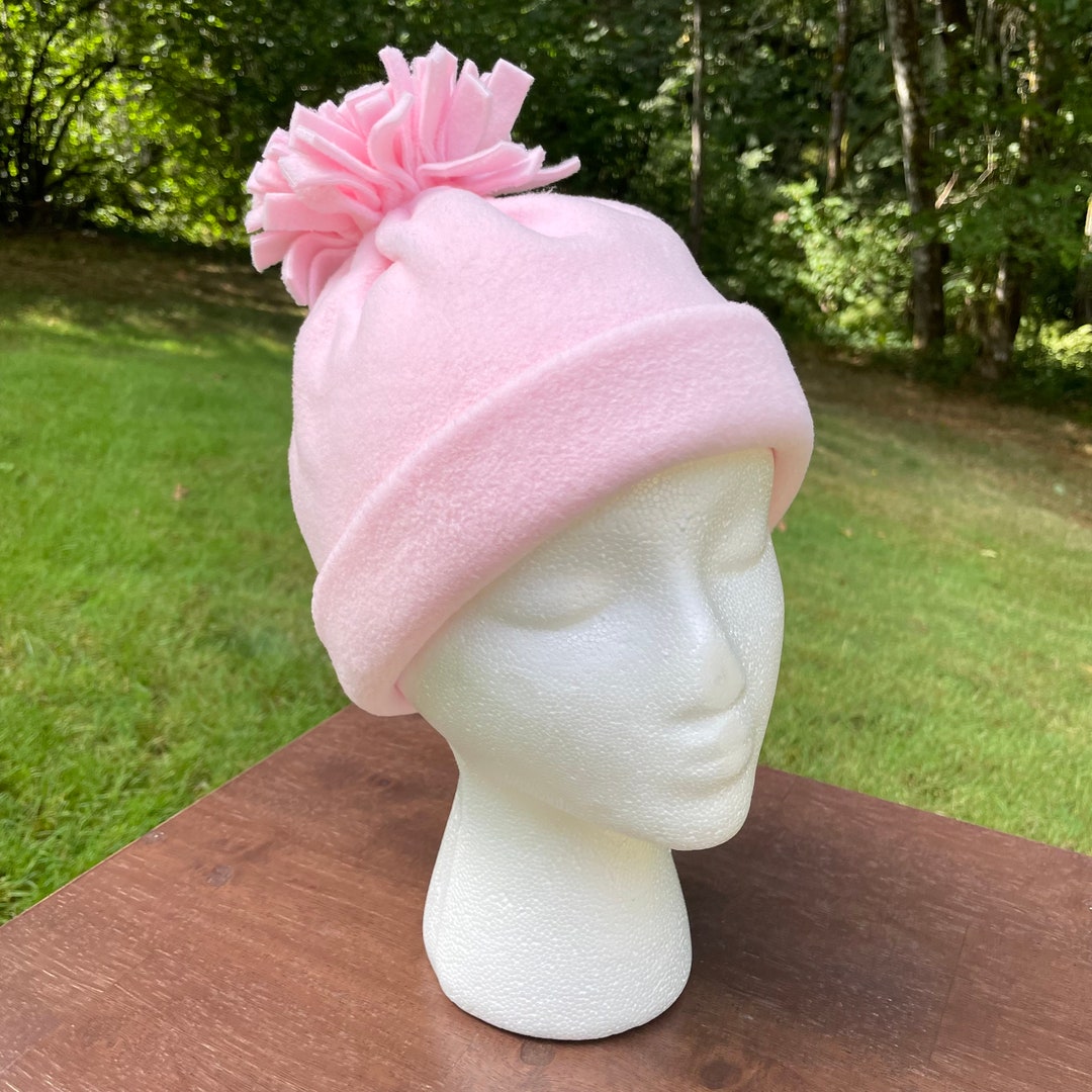 Fleece Hat//winter Hat//warm Fleece Hat//light Pink Hat - Etsy