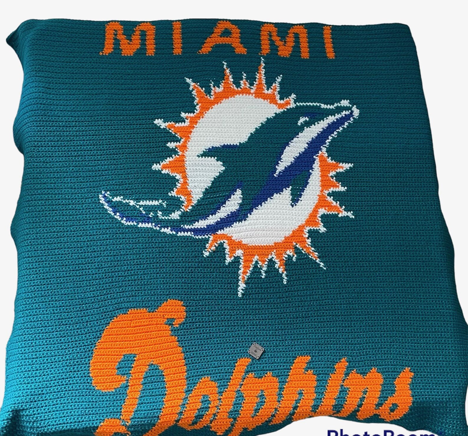 Handmade Miami Dolphins Crochet Mini Throw - Etsy