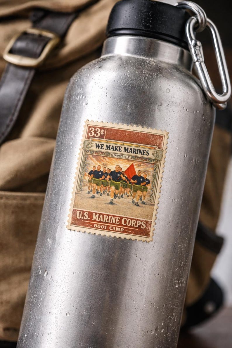 U.S. Marine Corps Vintage Stamp Sticker: USMC - Etsy