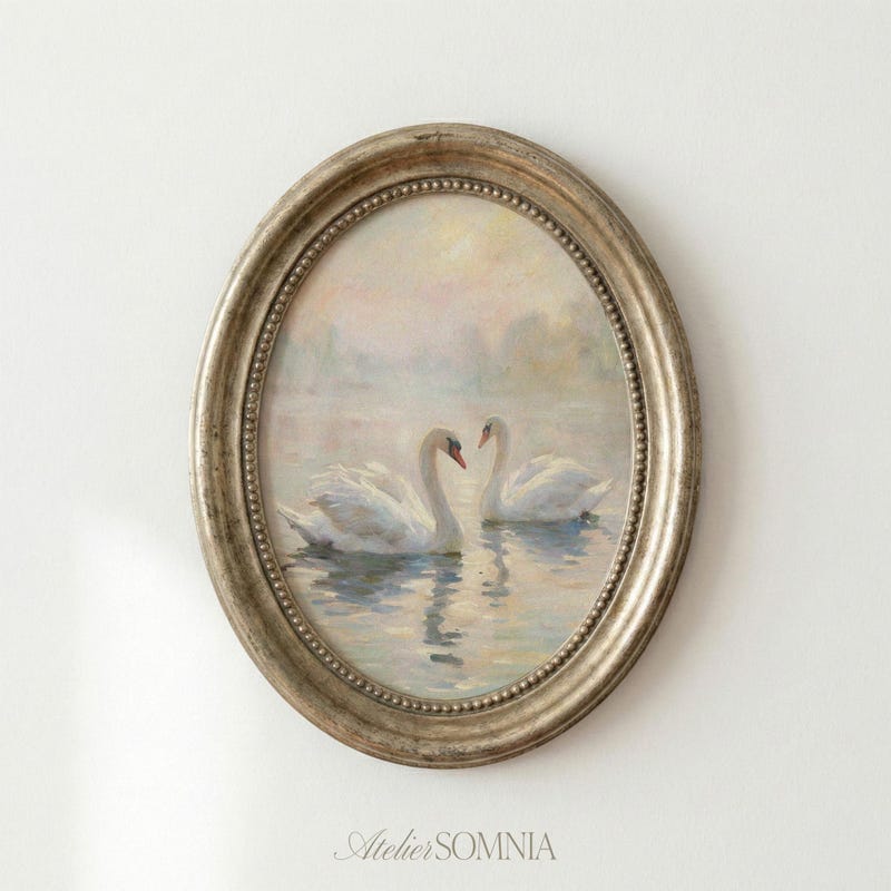 French Swans Art - Etsy