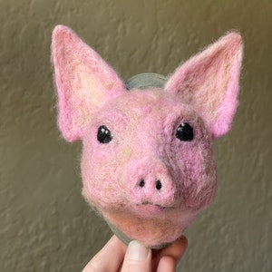 Needle-felted Wool Pig Sculpture - Etsy