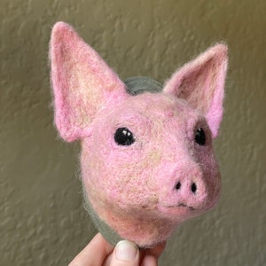 Needle-felted Wool Pig Sculpture - Etsy