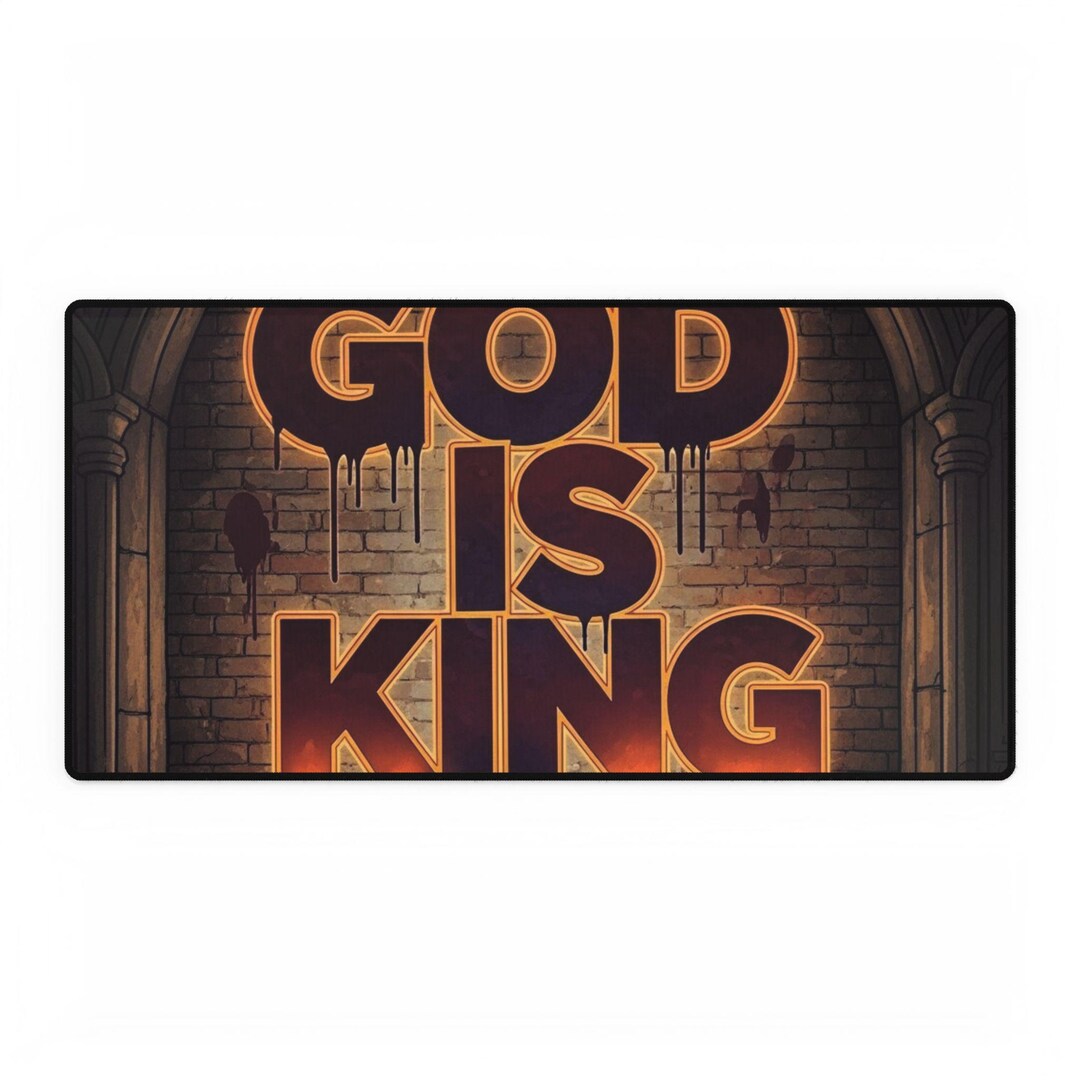 God is King Desk Mat | Religious Faith Gaming Mousepad, Large Desk Pad ...