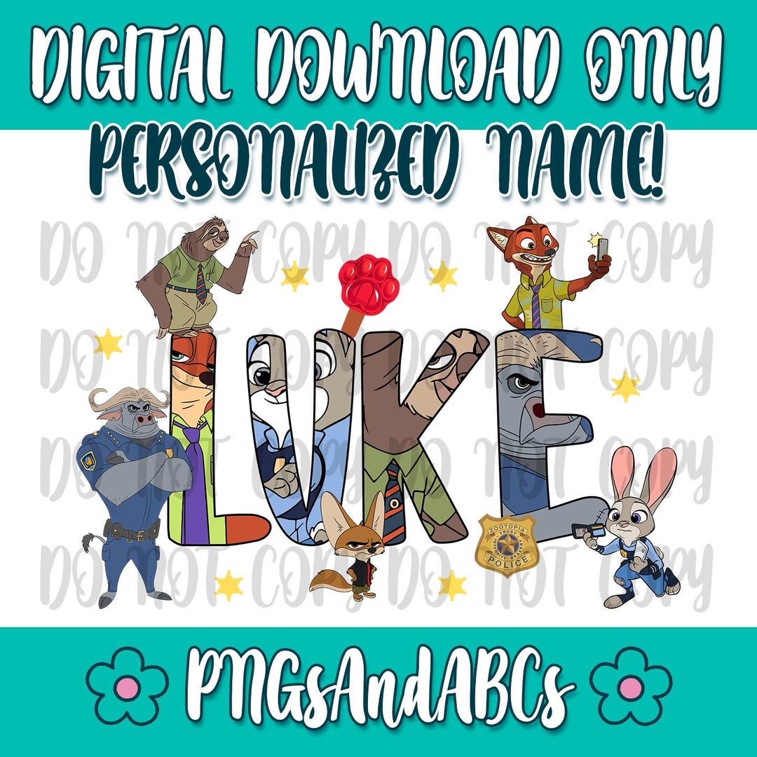 Zootopia Custom Name | PNG File | Personalized Digital Download - Etsy