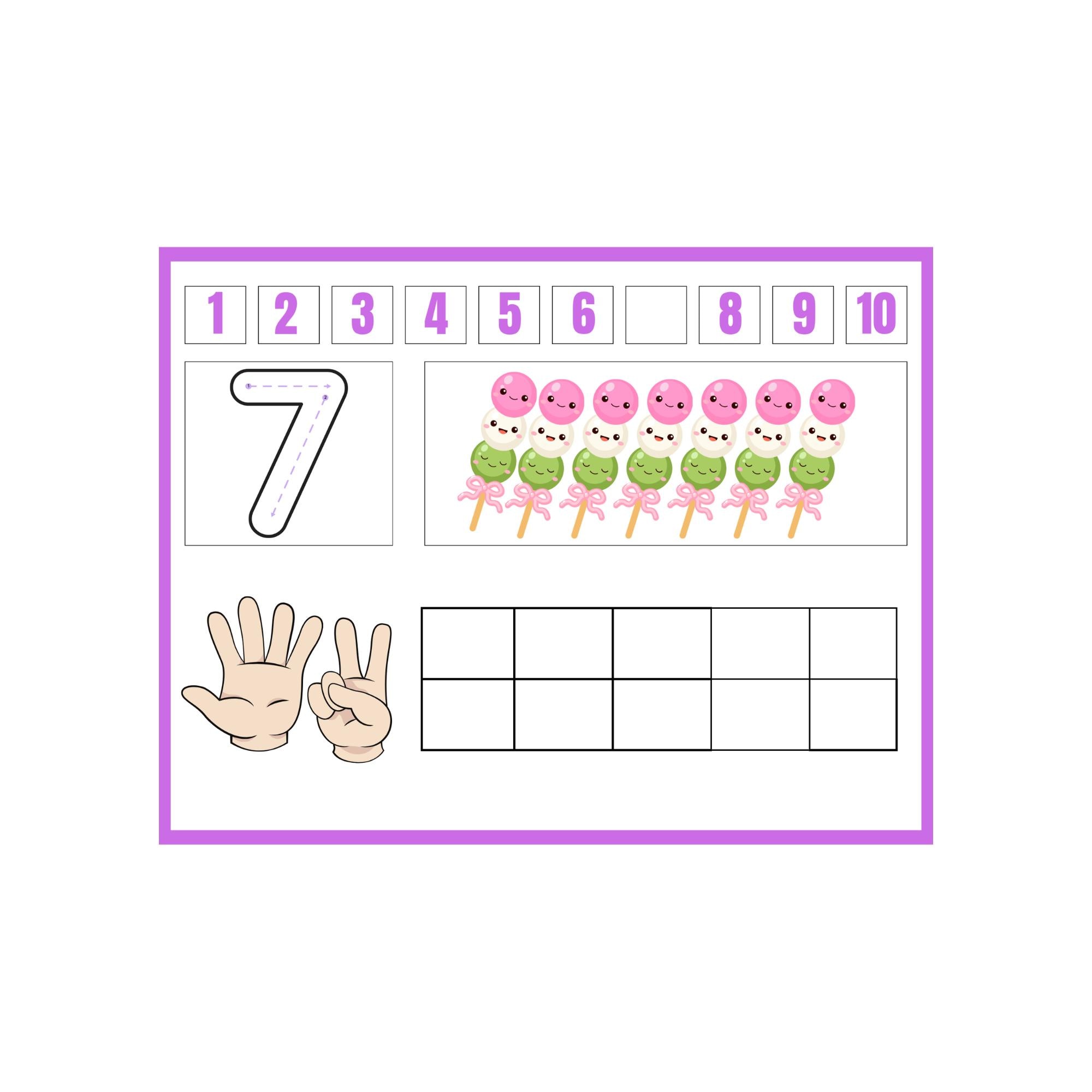 Playdough Number Mats 1-10 Printable – Counting, Tracing, Fine Motor ...