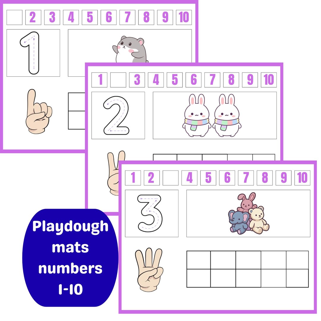 Playdough Number Mats 1-10 Printable – Counting, Tracing, Fine Motor ...