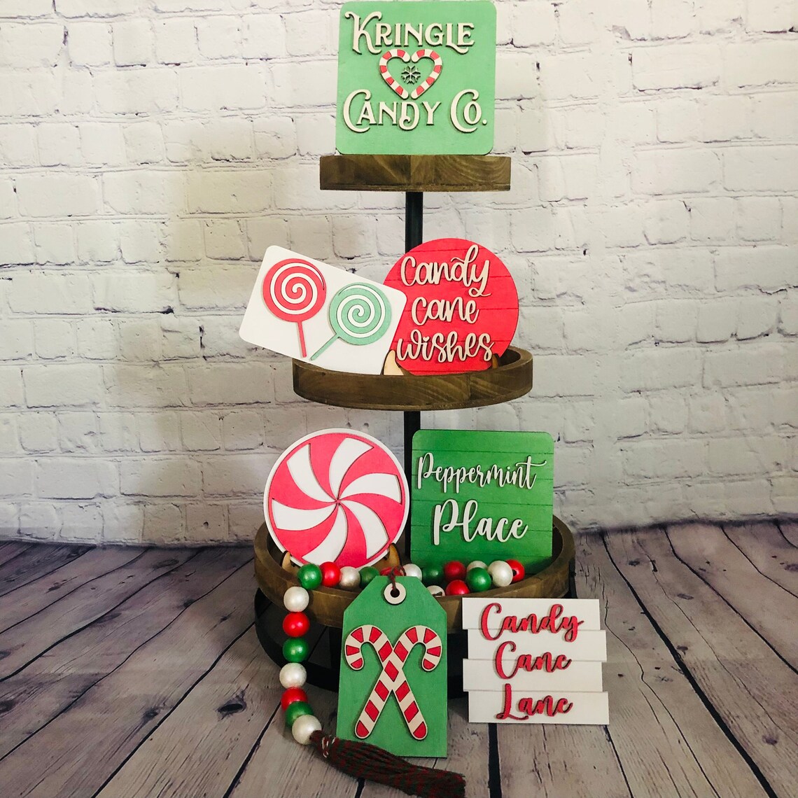 Candy Cane Tier Tray Laser Cut File | Etsy