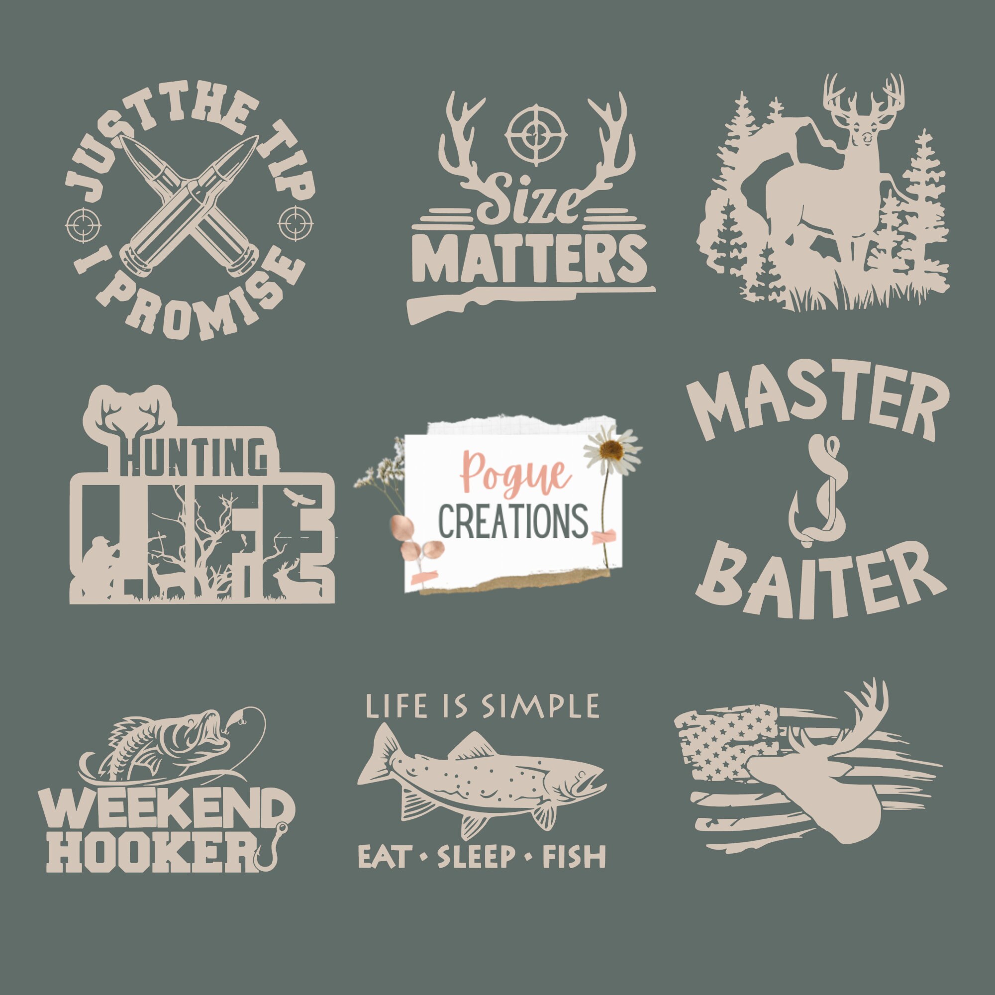 Hat Patch SVG File Hunt / Fish Bundle - Etsy Canada