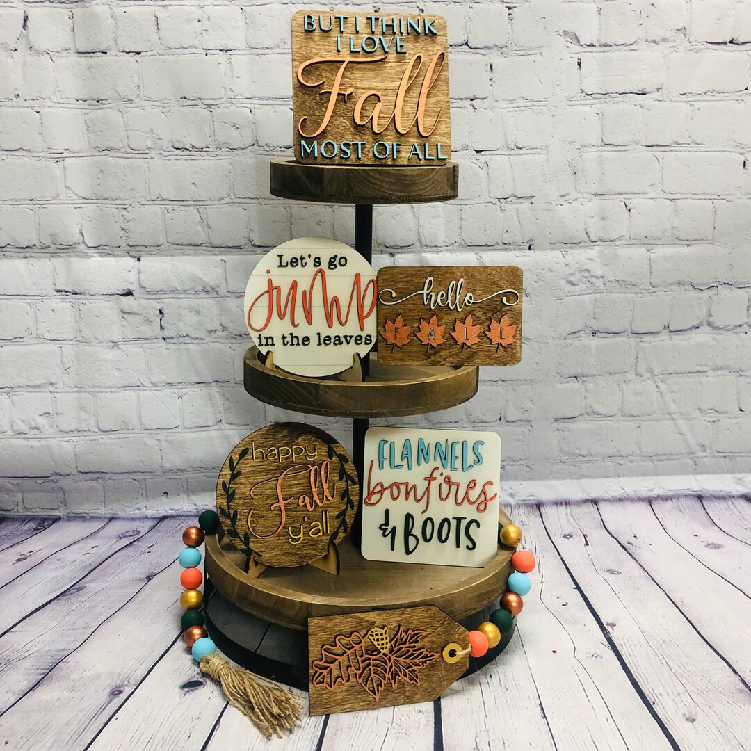 Fall Tier Tray Laser Cut File - Etsy