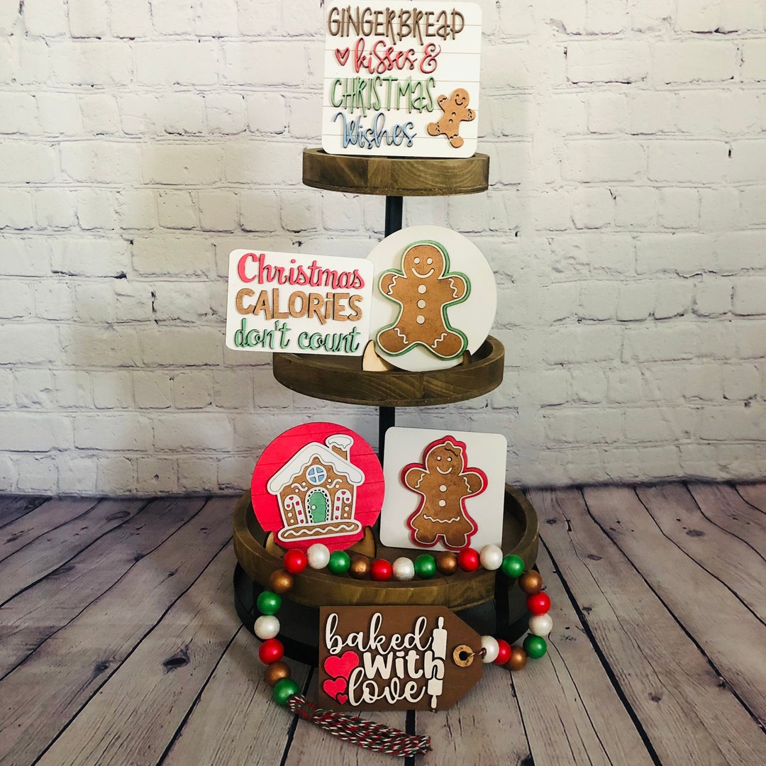 Gingerbread Tier Tray Laser Cut File - Etsy