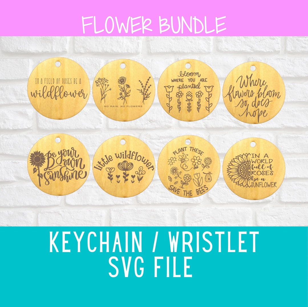 Wristlet/keychain SVG - Flower Bundle - Etsy