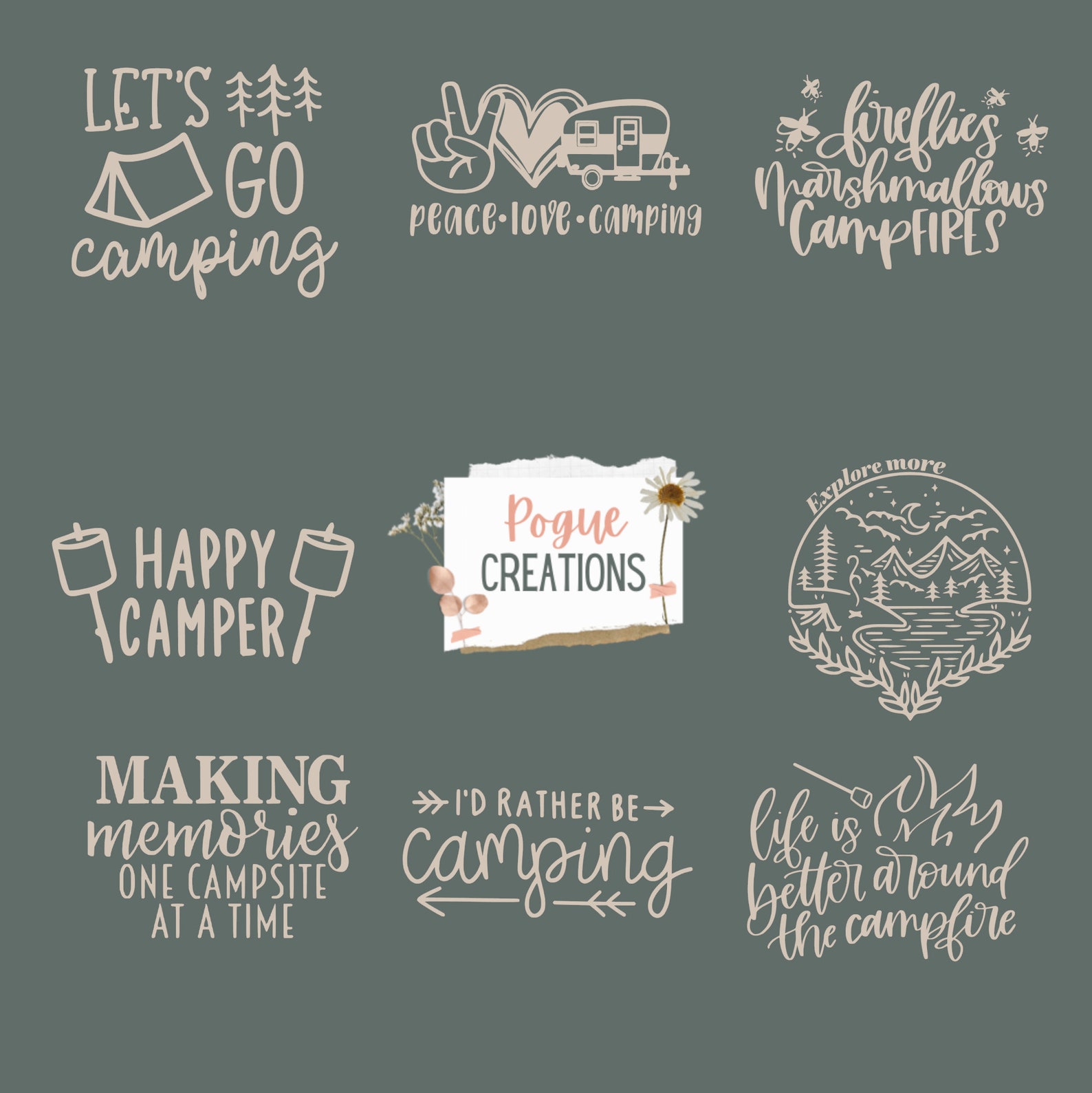 Hat Patch SVG File - Camp Bundle - Etsy