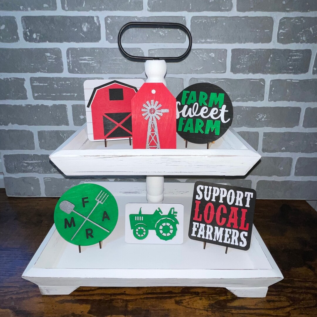 Farm (2) Tier Tray Laser Cut File - Etsy