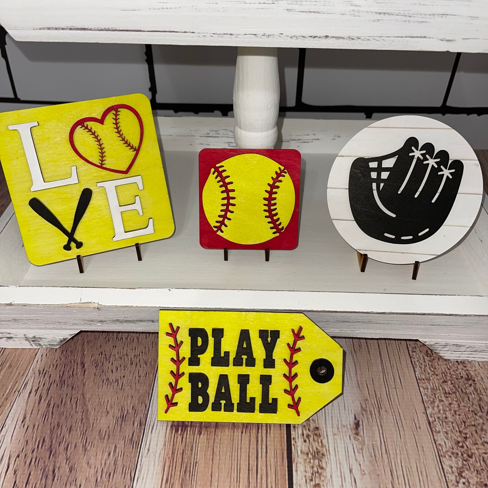 Softball Tier Tray Laser Cut File - Etsy