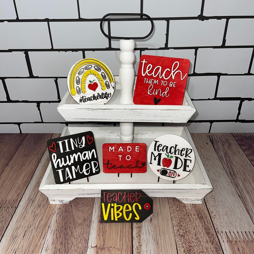 Teacher Tier Tray Laser Cut File - Etsy