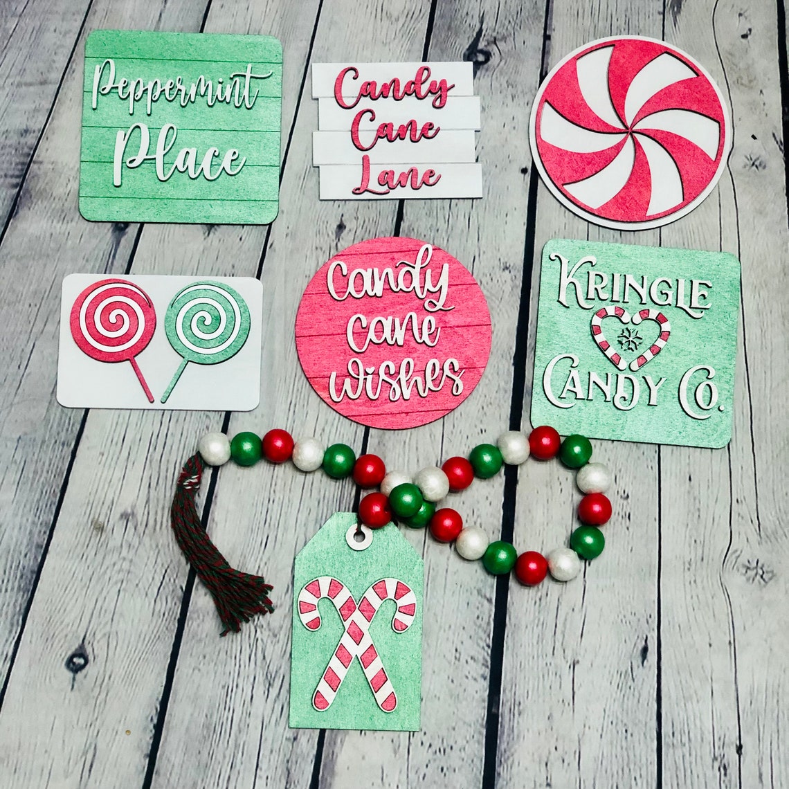 Candy Cane Tier Tray Laser Cut File | Etsy