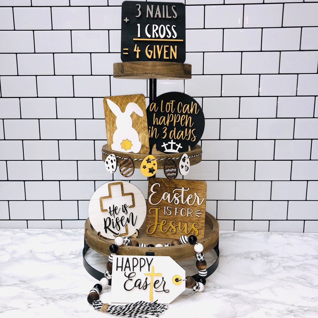 Easter (3) Tier Tray Laser Cut File - Etsy