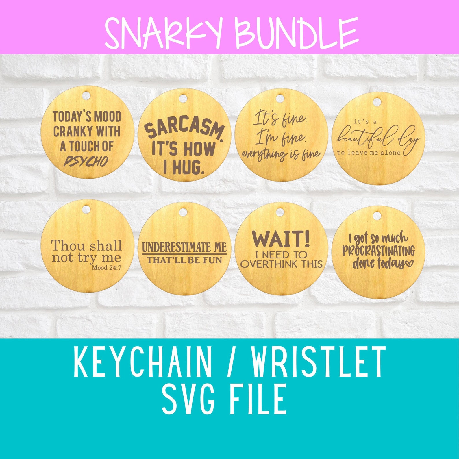 Wristlet/keychain SVG Snarky Bundle - Etsy