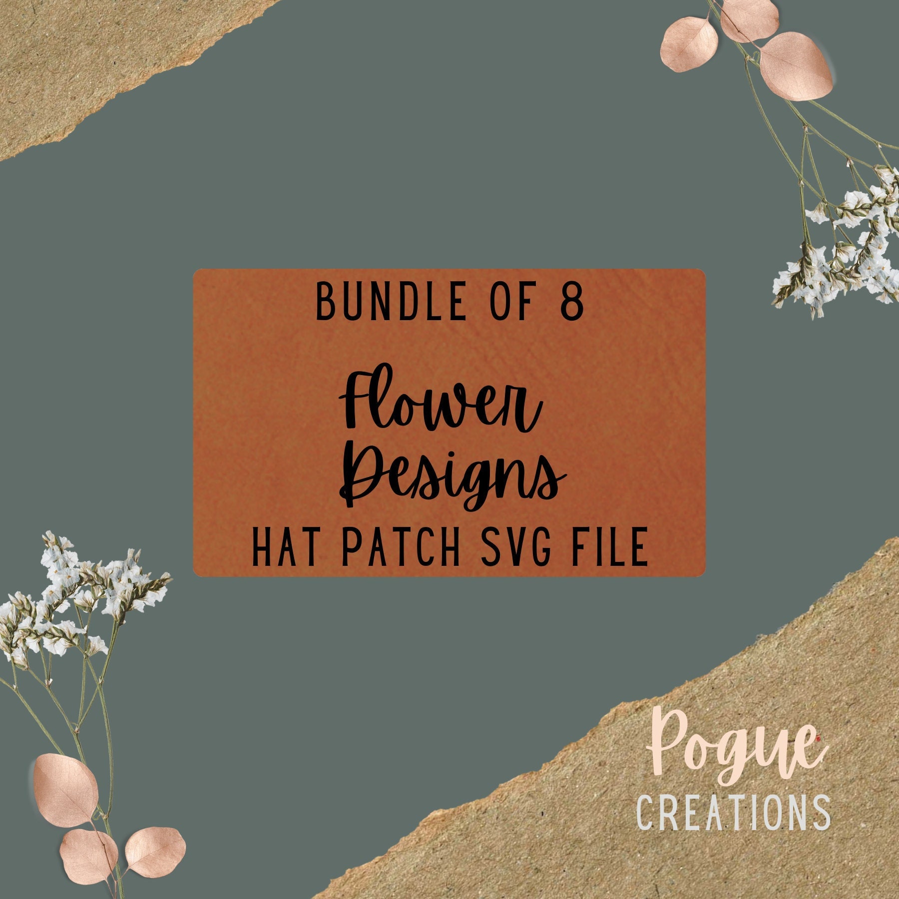 Hat Patch SVG File - Flower Bundle - Etsy