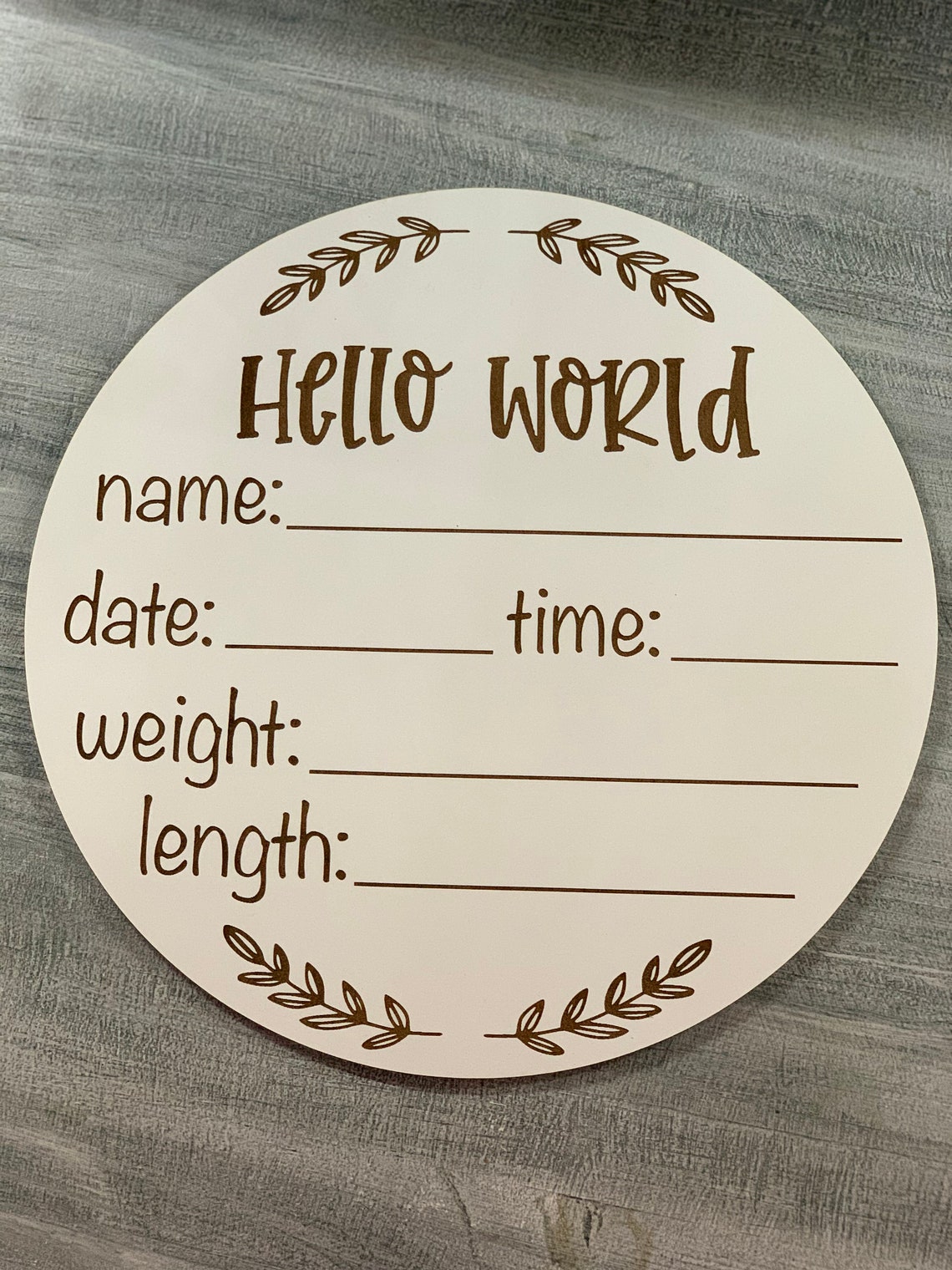 Hello World Laser Cut File Birth Stats New Baby - Etsy