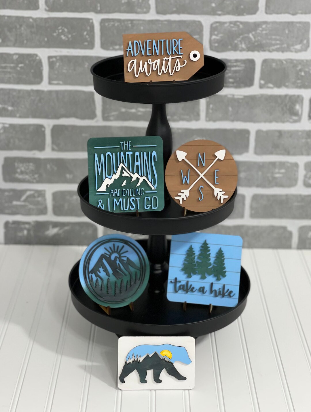 Mountain Tier Tray Laser Cut File - Etsy