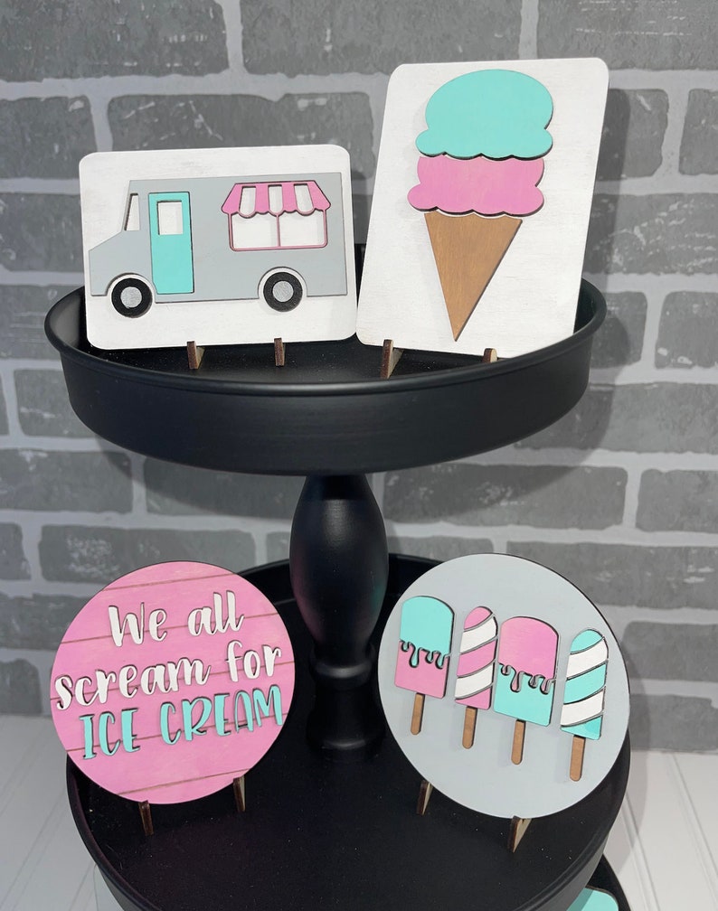 Ice Cream Tier Tray Laser Cut File - Etsy