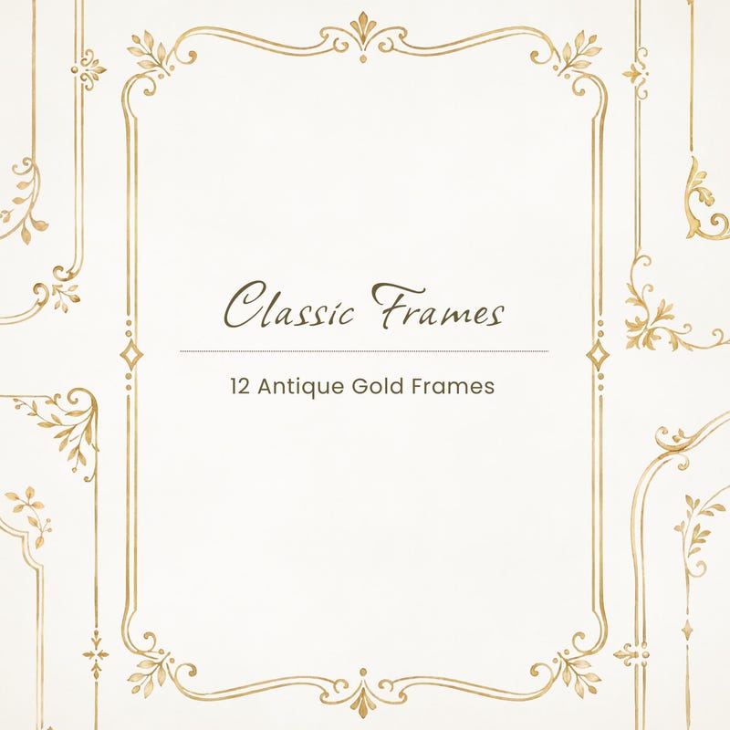 Gold Frame Clipart - Etsy