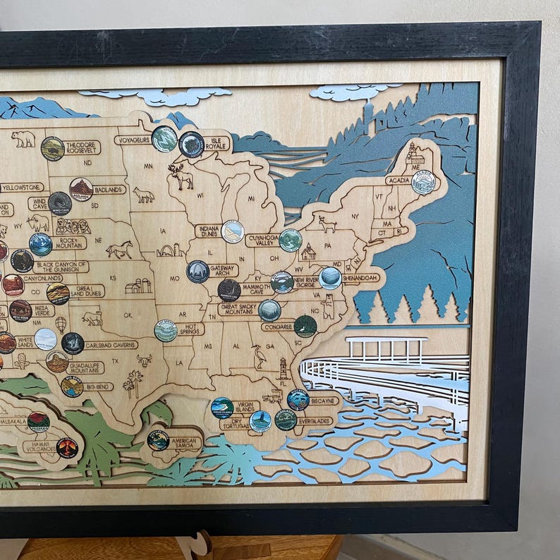 Personalized National Parks Map——design Push Pins，custom USA Park ...