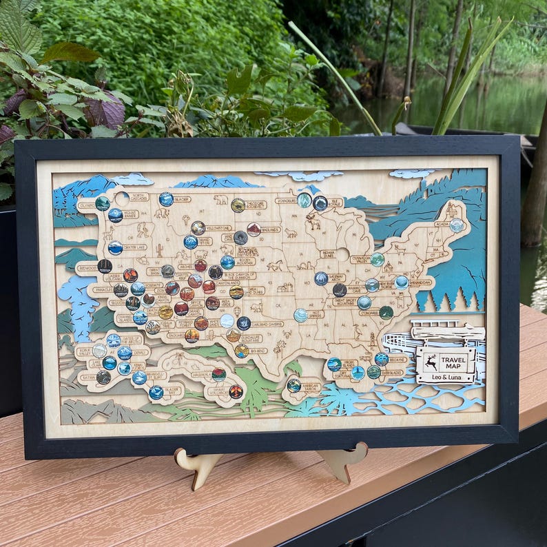 Personalized National Parks Map——design Push Pins，custom USA Park ...