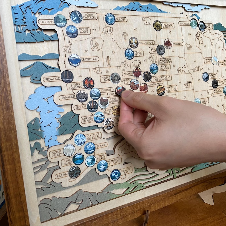 Personalized National Parks Map——design Push Pins，custom USA Park ...