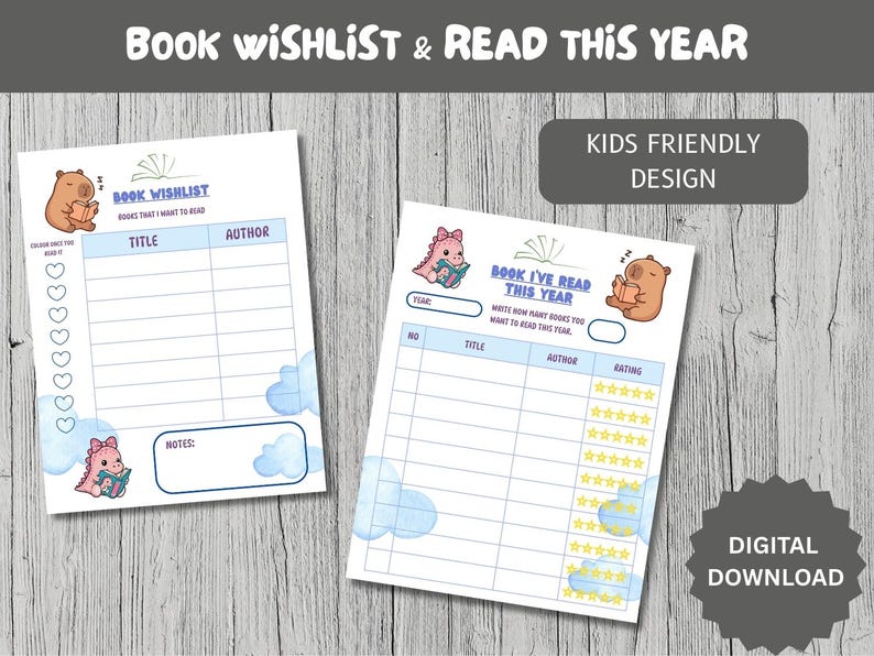 Kids Reading Journal, Book Review, Reading Challenge (PDF Printable ...