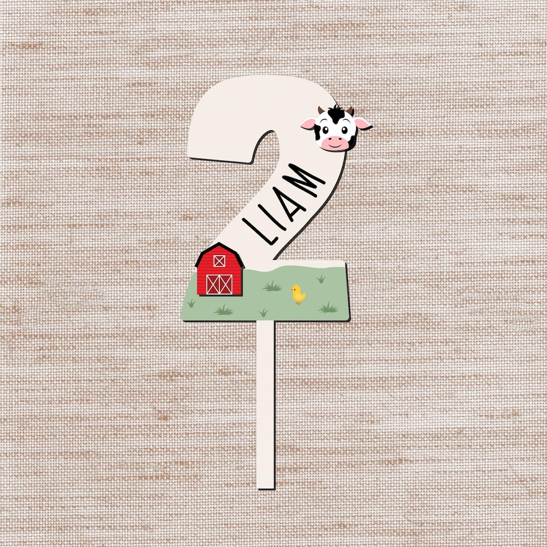 Personalized Barnyard 2nd Birthday Cake Topper, Farm Animals - Etsy