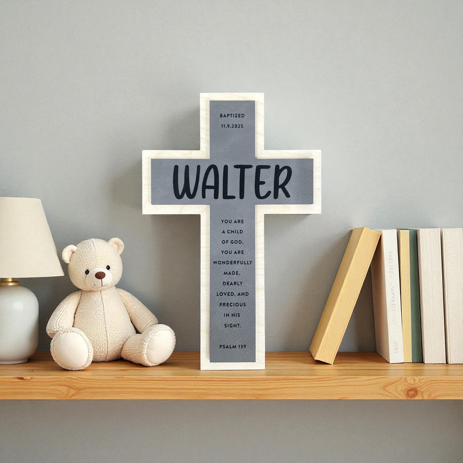 Personalized Baptism Cross | Baby Christening Gift | Custom Nursery ...