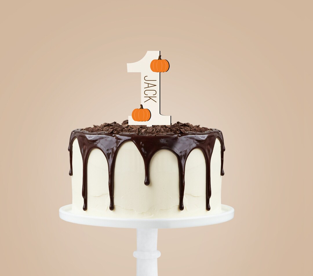 Pumpkin Cake Topper, Personalized Cake Topper, Smash Cake, Our Little ...