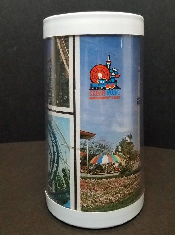 Vintage Cedar Point Rides Beer Mug Souvenir Tall Plastic Thermo Serv ...