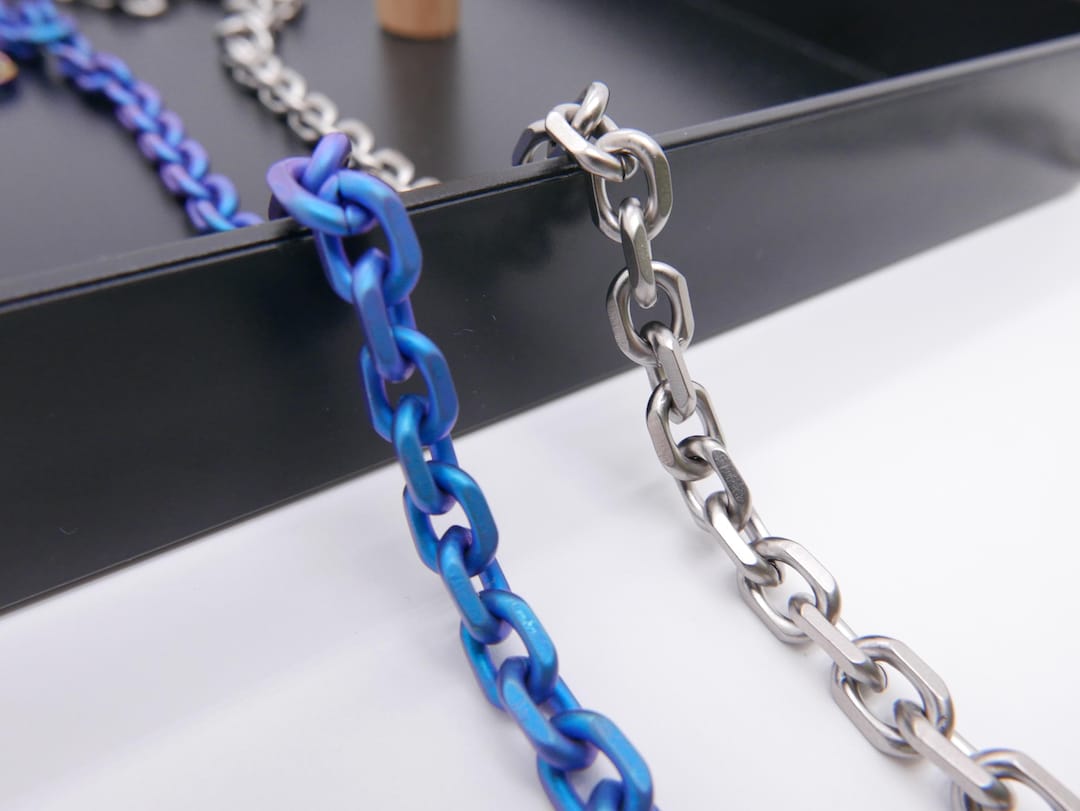 Titanium Anodized Cable Anchor Chain Necklace 7mm - Etsy