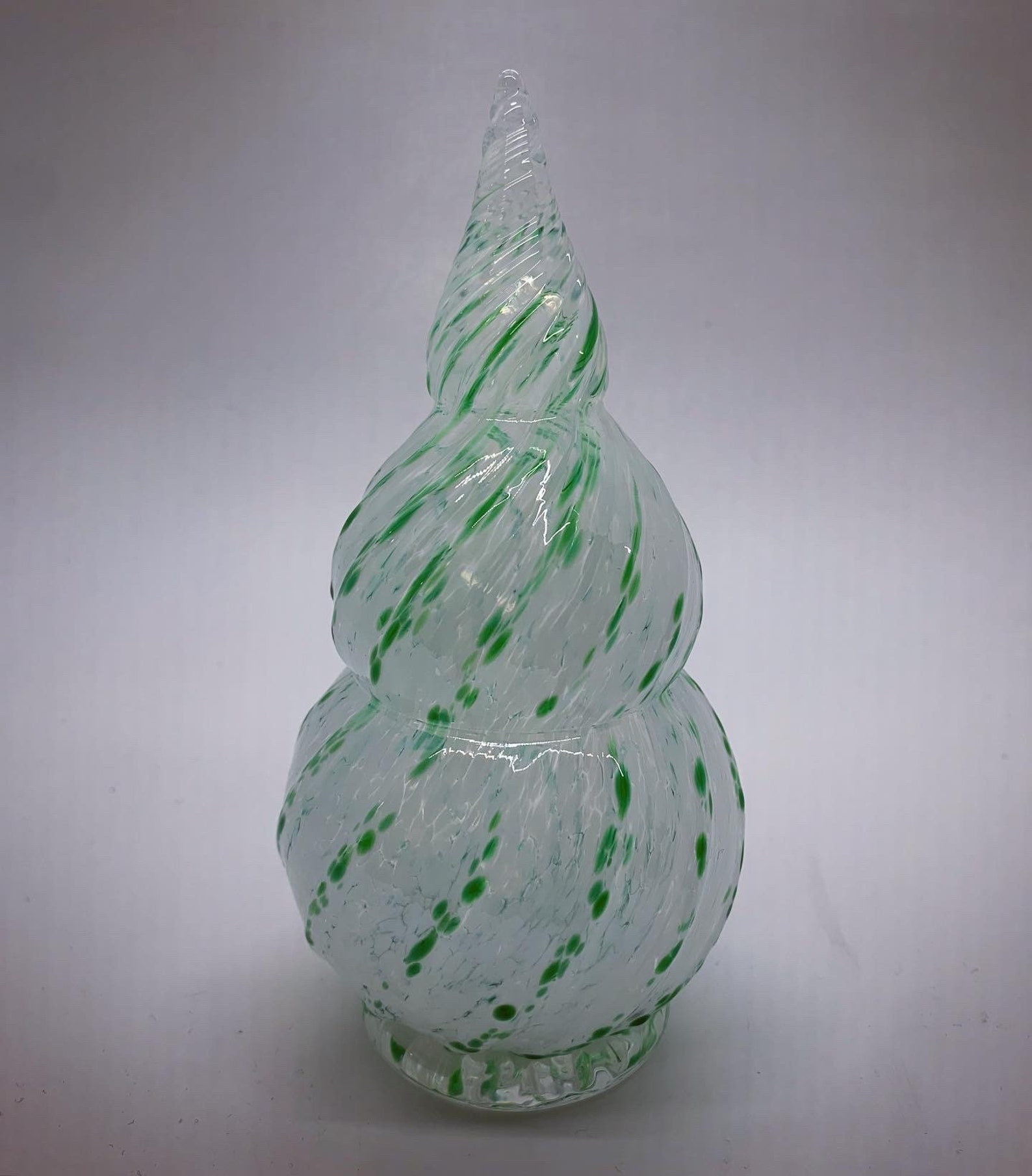 Handmade White Glass Christmas Tree With Green - Etsy