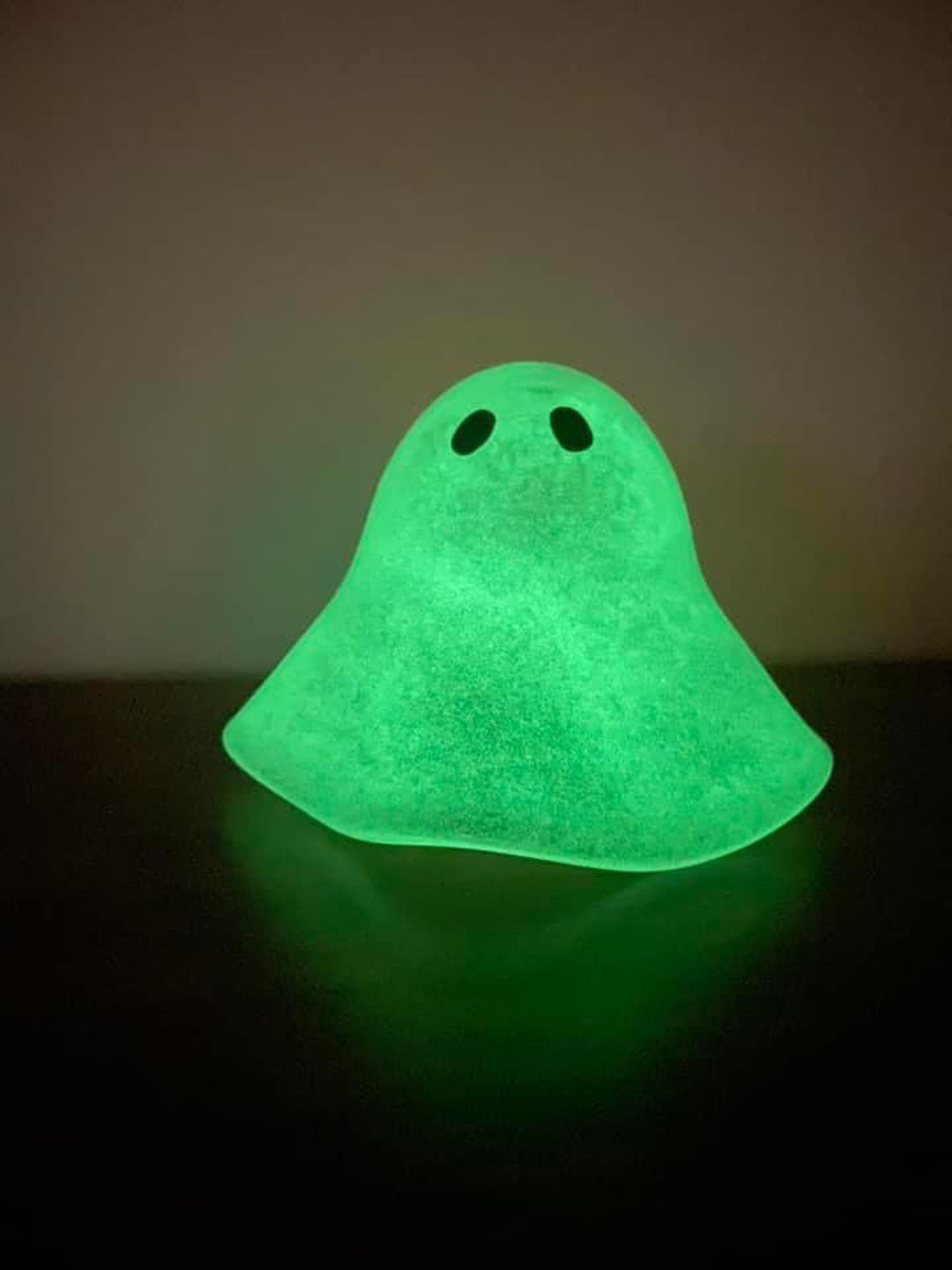 Handblown Glass Ghost Tea Light Cover Glow In The Dark Etsy