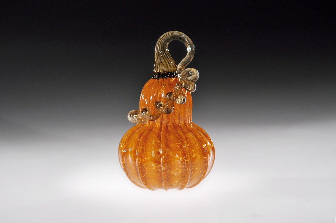 Rust Orange Handblown Glass Gourd - Etsy