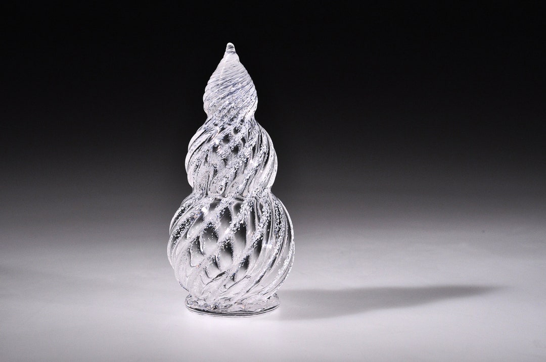 Handmade Clear Glass Christmas Tree With White Snow - Etsy