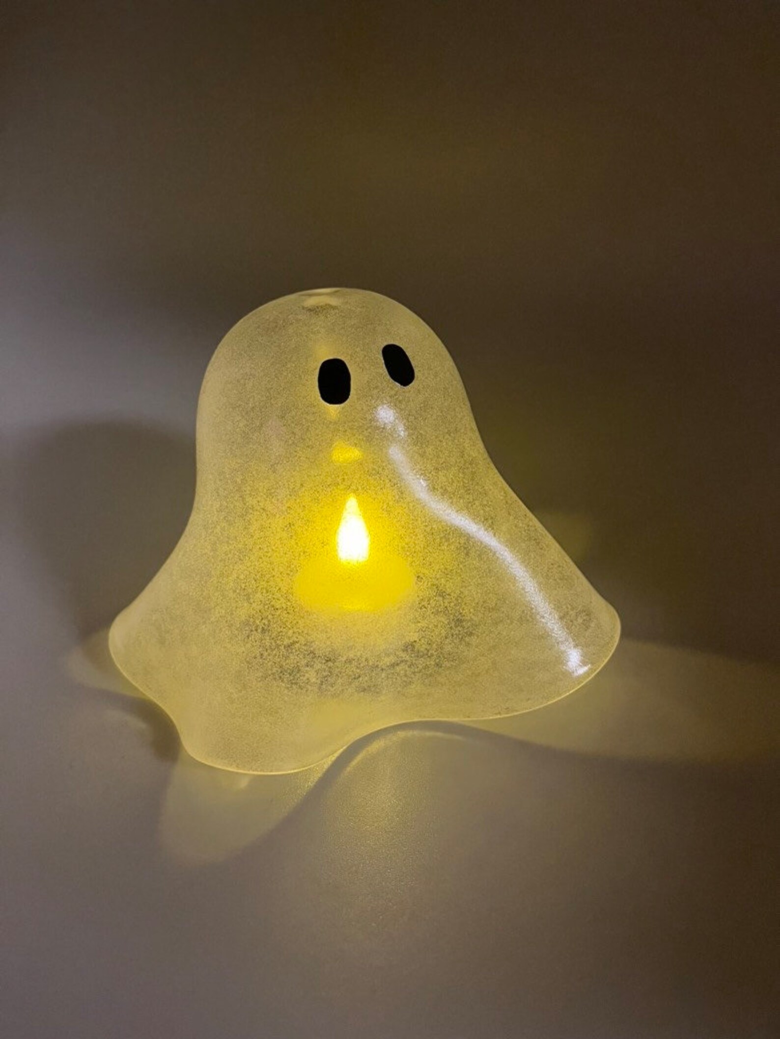 Handblown Glass Ghost Tea Light Cover, Glow in the Dark Blue - Etsy