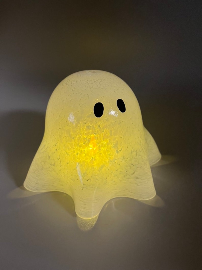 Handblown Glass Ghost Tea Light Cover, White - Etsy