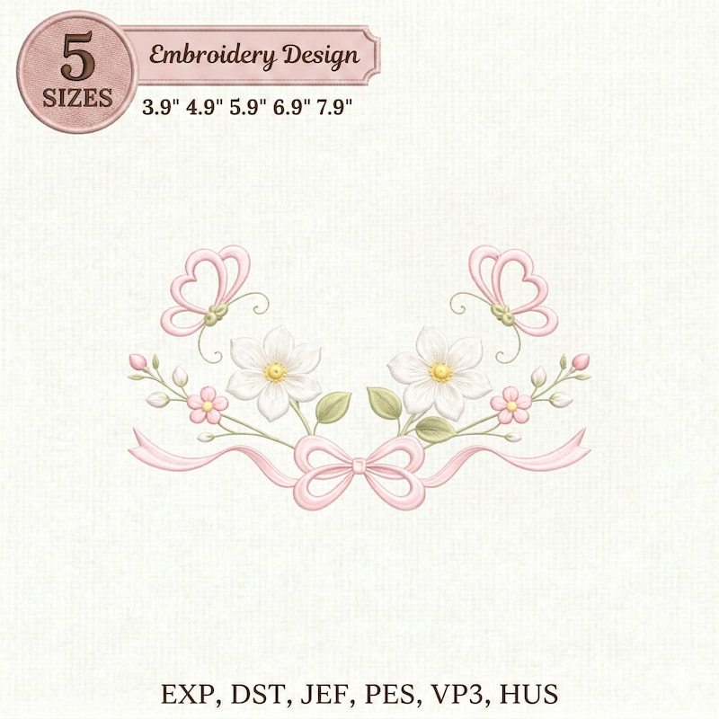 Pink Butterflies and Bow - Etsy