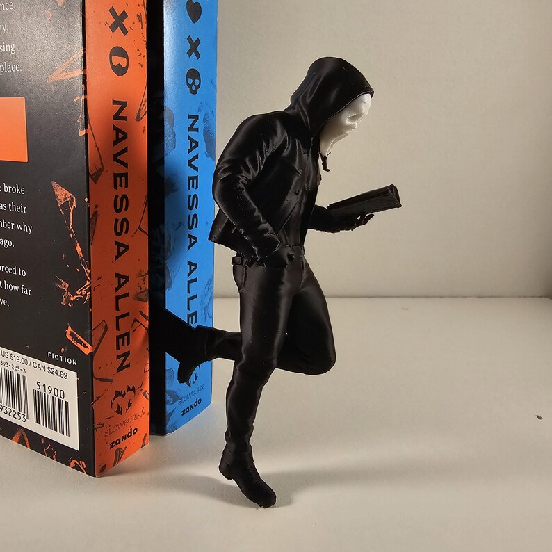 Horror Mask Reader Figurine, Shelf Sitter, Bookshelf Decor, Reader Gift ...