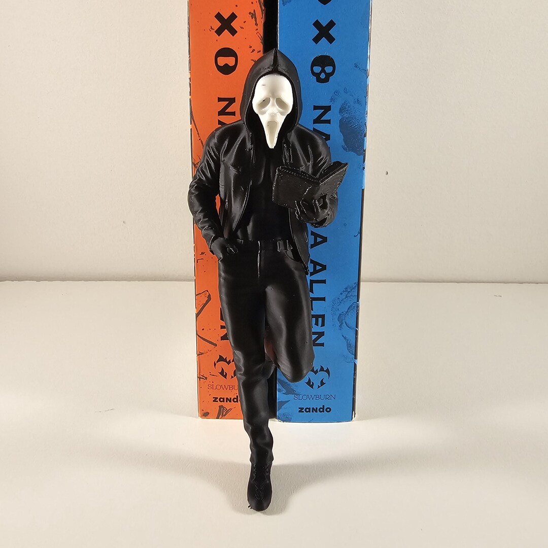Horror Mask Reader Figurine, Shelf Sitter, Bookshelf Decor, Reader Gift ...