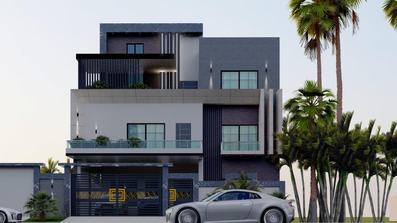 Custom 3D House Exterior Design | Modern Architectural Elevation ...
