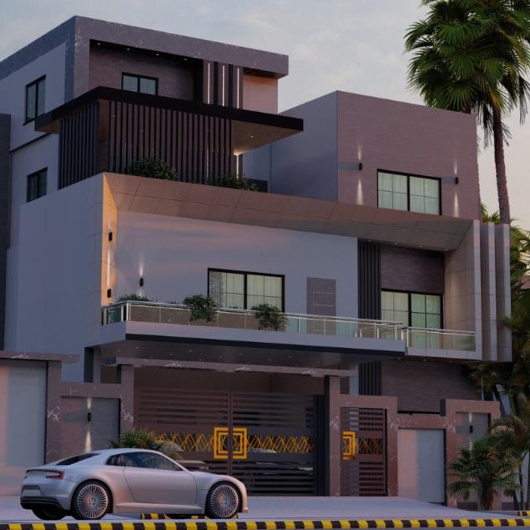 Custom 3D House Exterior Design | Modern Architectural Elevation ...
